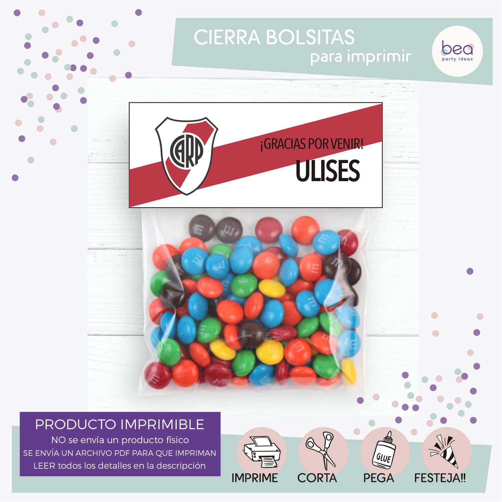 RIVER - Cierra Bolsitas - Comprar en BEA - Kits imprimibles