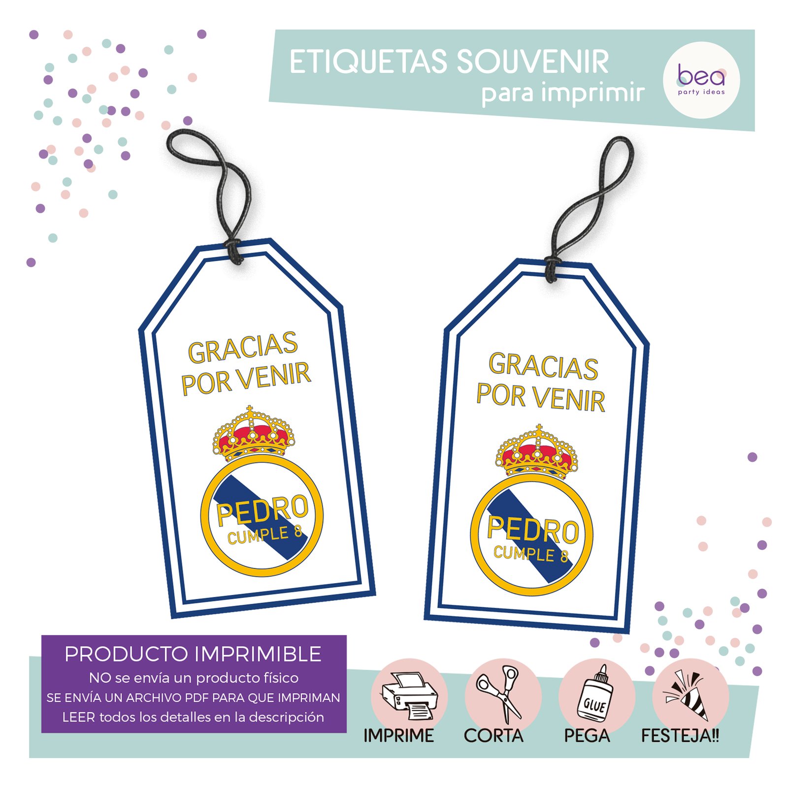 REAL MADRID - Tarjeta Souvenir - Comprar en BEA - Kits imprimibles